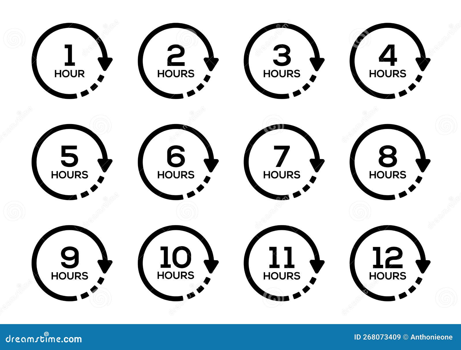 Set of Timer Icon Flat Design Vector Illustration Stock Illustration ...