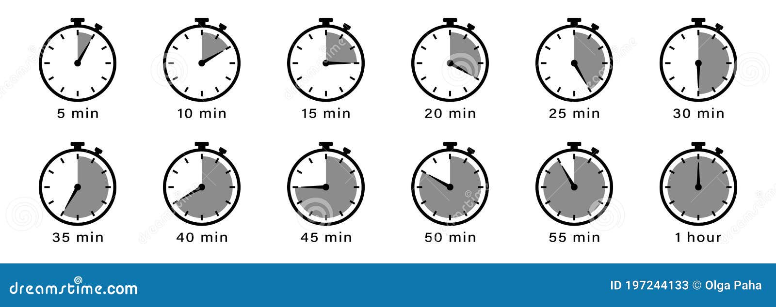 Set timer icons 3 stock vector. Illustration of ready - 197244133