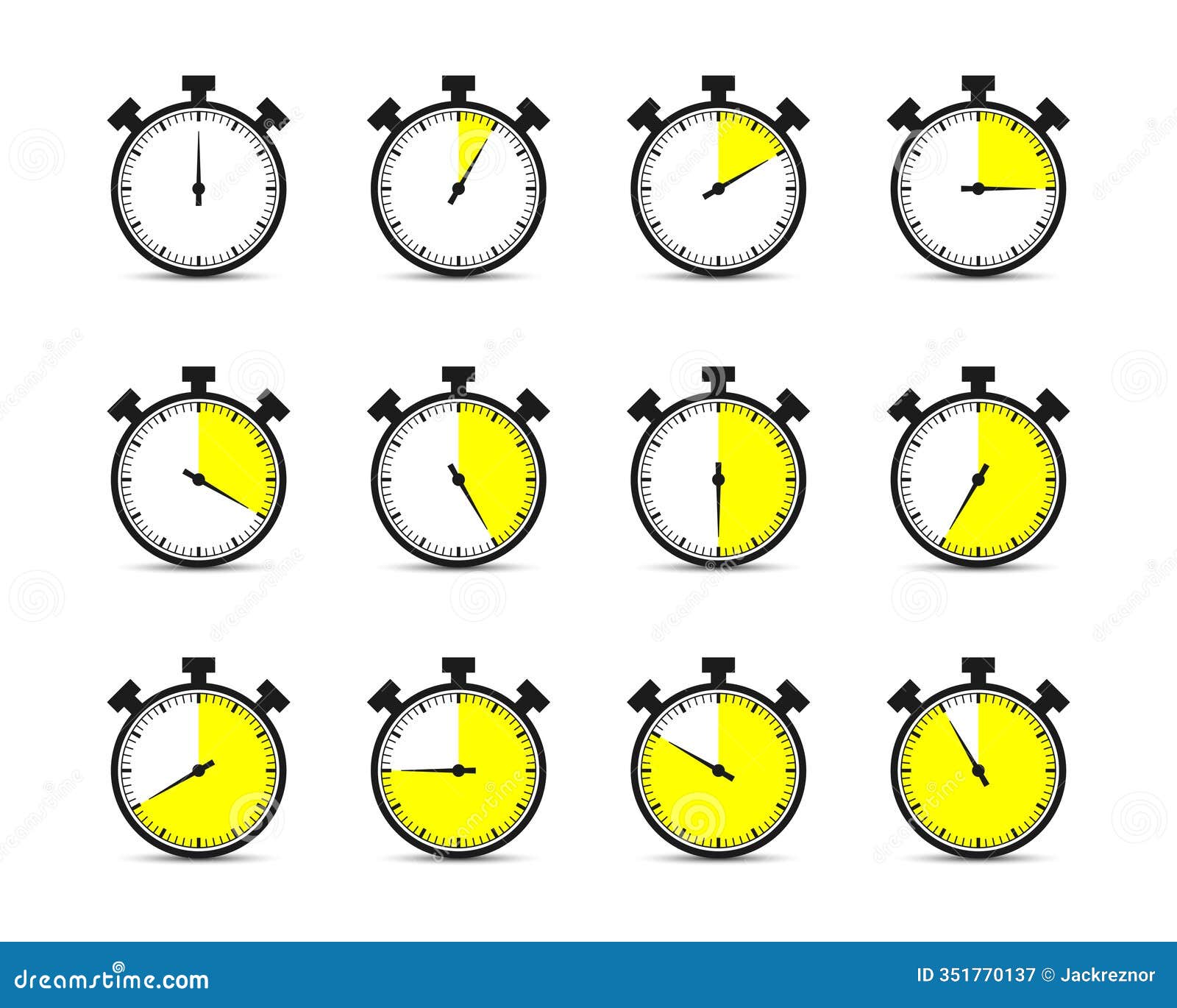 Timer And Stopwatch Clock Icons Countdown Timer With Different Time