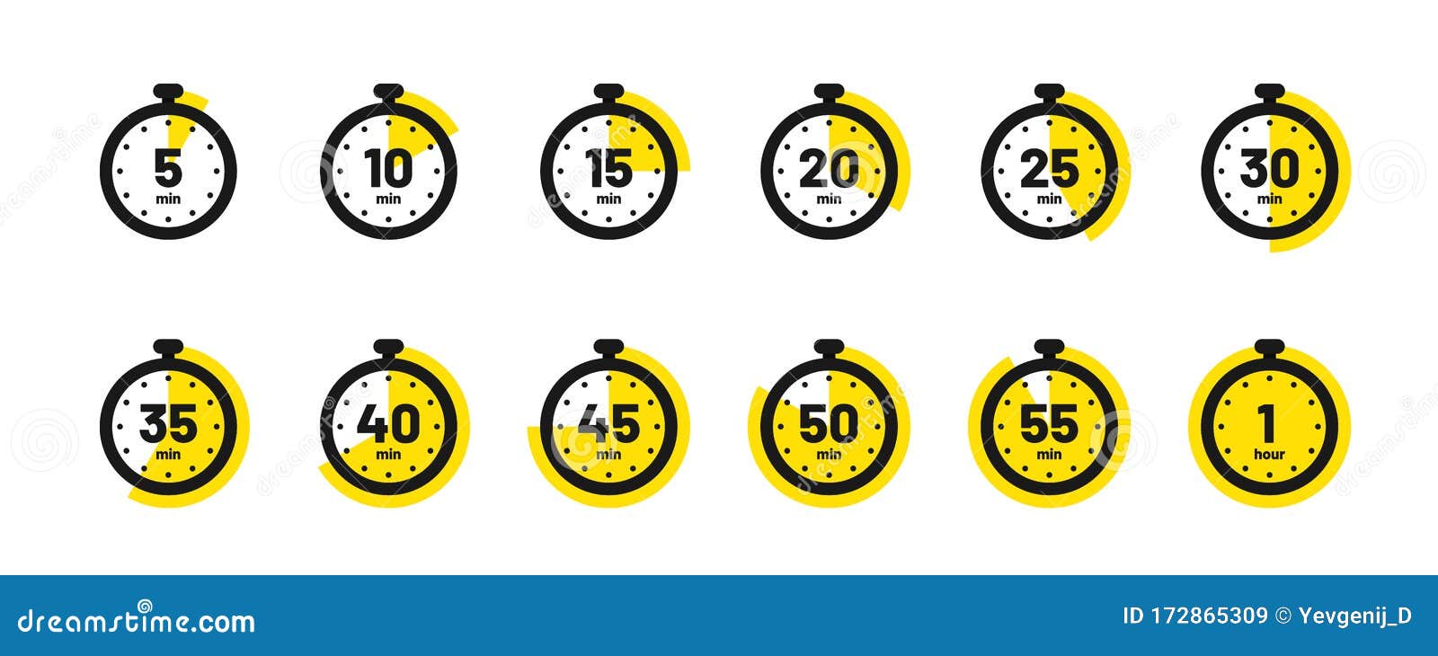 Set of Timer and Stopwatch Icons. Kitchen Timer Icon with Different ... Set of Timer and Stopwatch Icons. Kitchen Timer Icon with Different ...