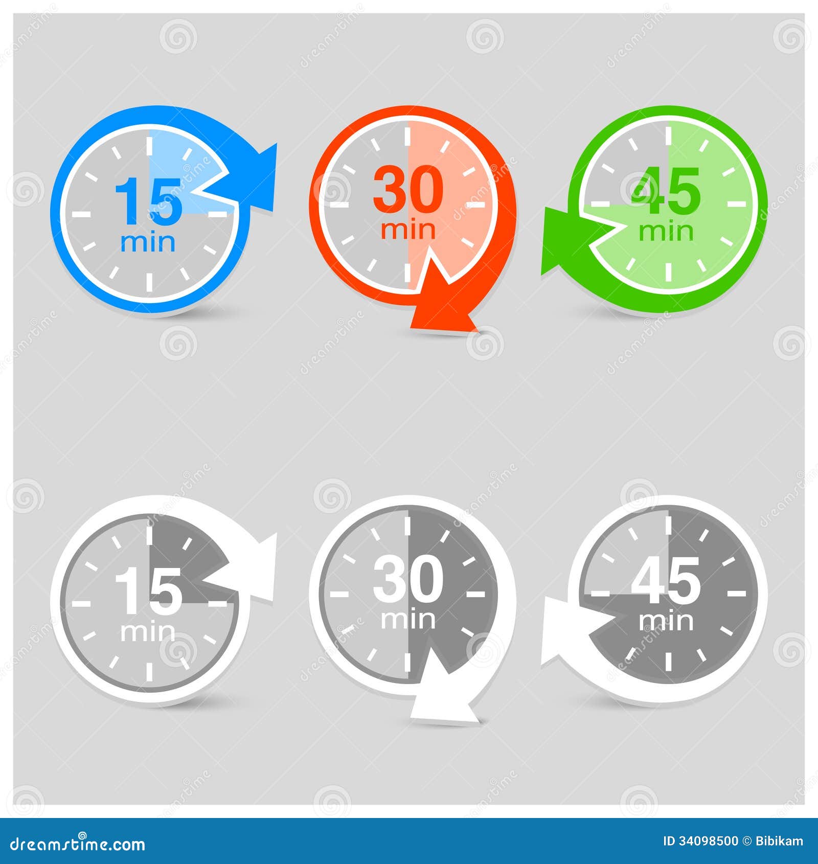 Set of timers stock vector. Illustration of circle, meter - 34098500