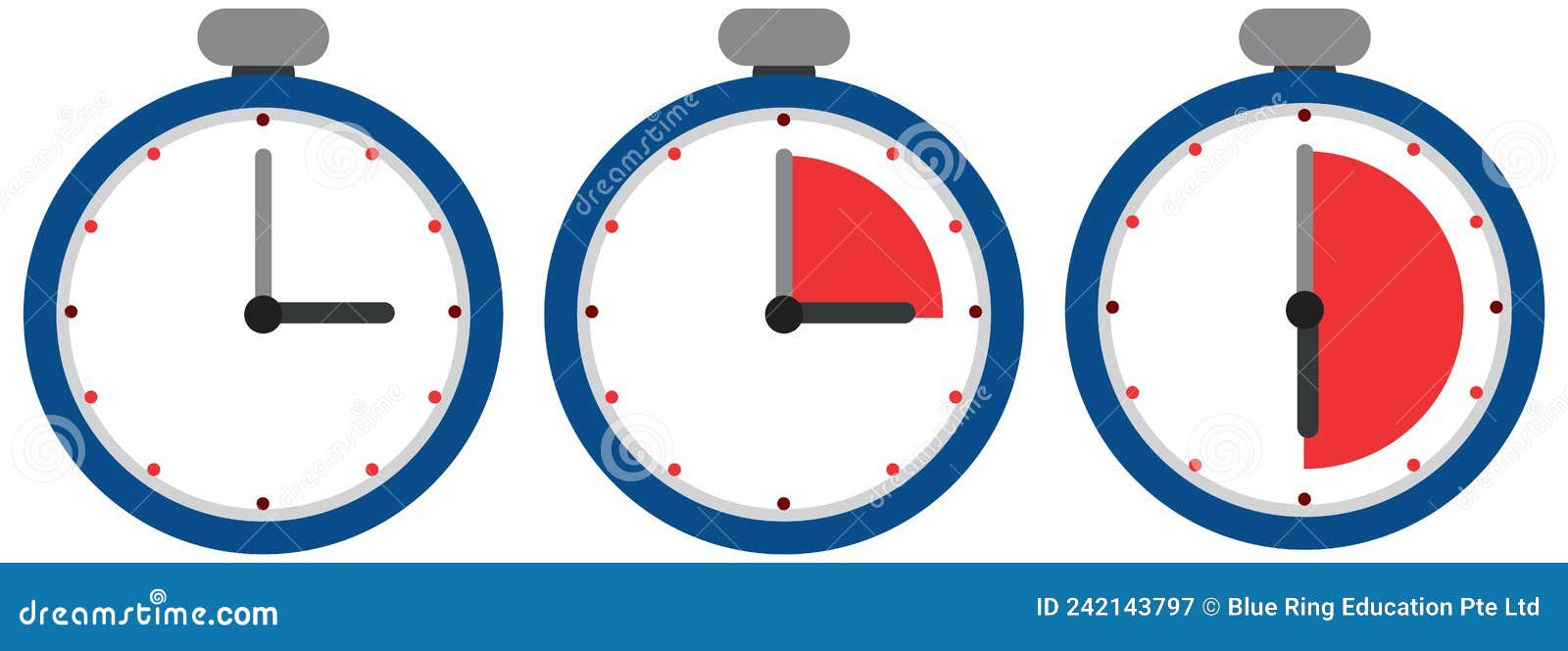 Set of Timers with Countdown Time Stock Vector - Illustration of sign ...
