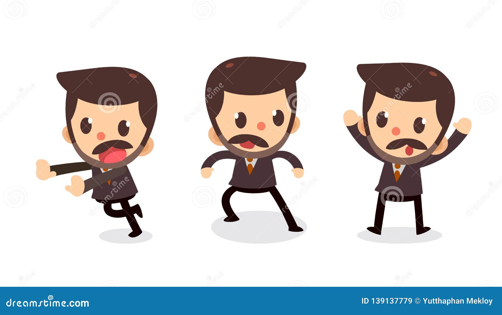 Set of Tiny Businessman Character in Actions. Surrender Stock ...