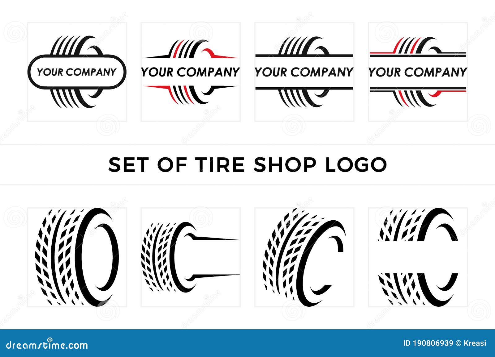Set of Tire Shop Logo Vector Stock Vector - Illustration of automobile ...