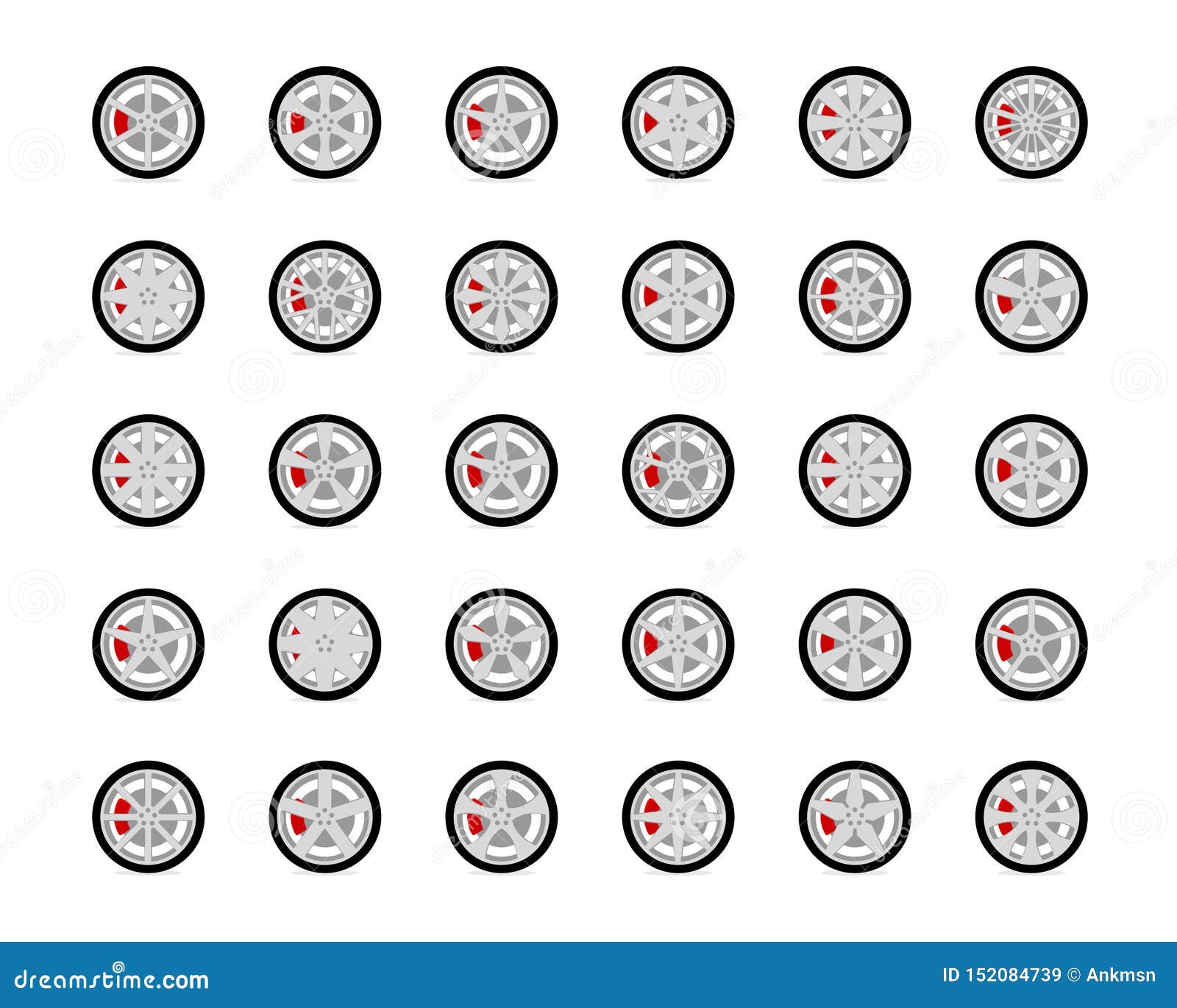 Set Tires and Wheels. Disc Wheel Car Icon Vector Stock Vector ...