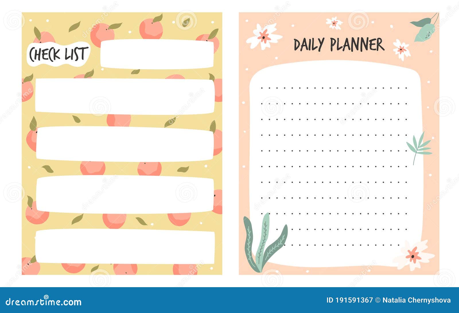 Set of To Do, Check Lists, Planners in a Cute Style Stock Vector ...