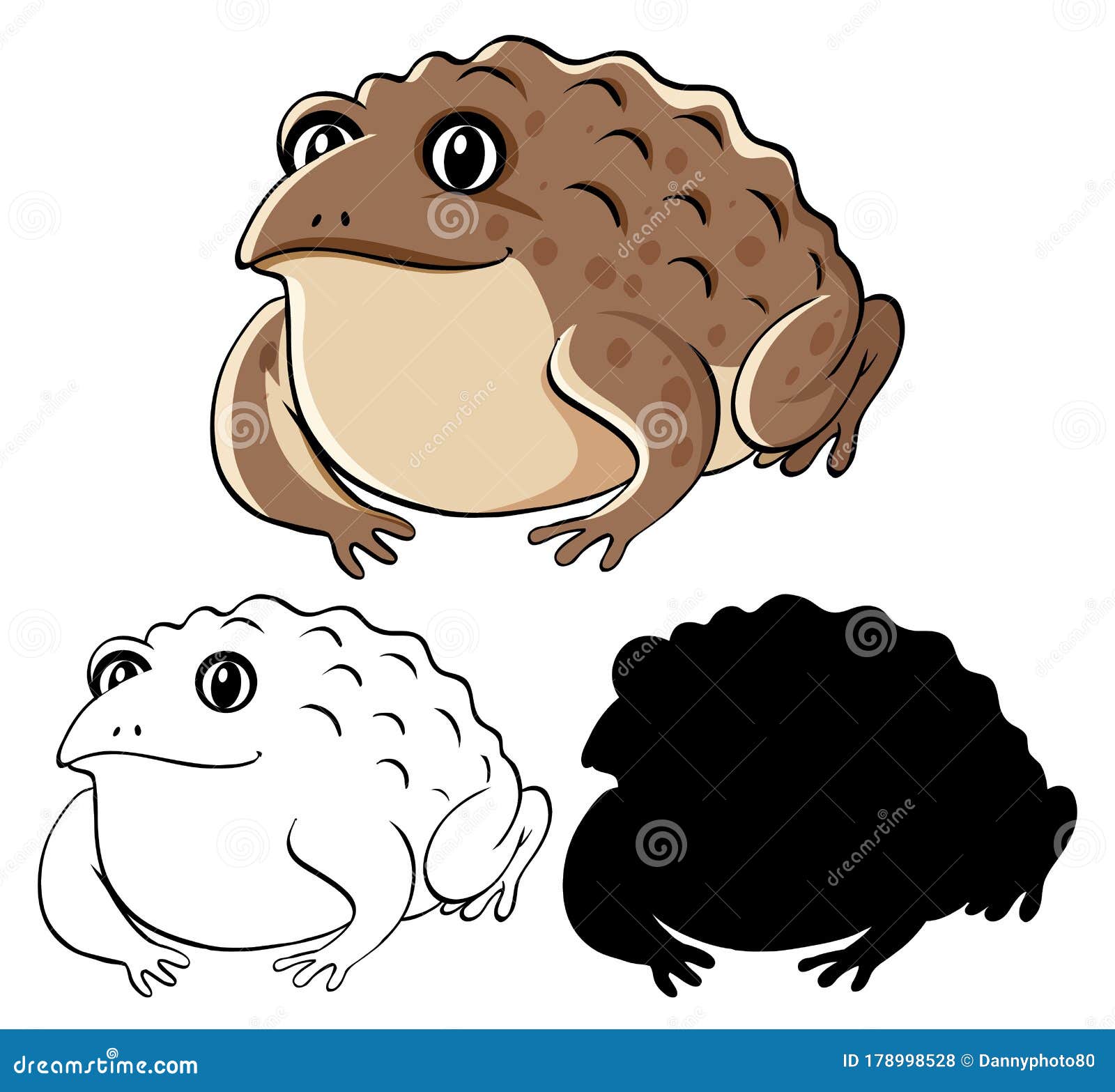 Set of toad cartoon stock vector. Illustration of clipart - 178998528