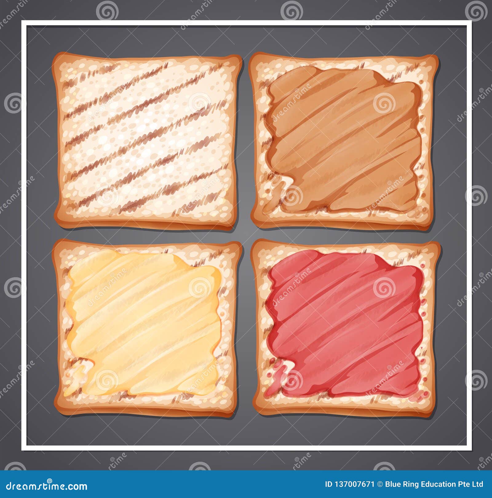 A set of toast stock vector. Illustration of toast, bread - 137007671