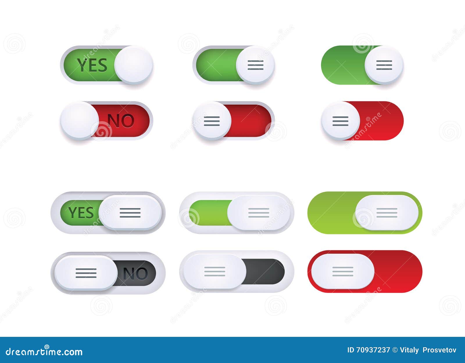 Set Toggle Switch Icons Stock Illustrations – 644 Set Toggle Switch ...