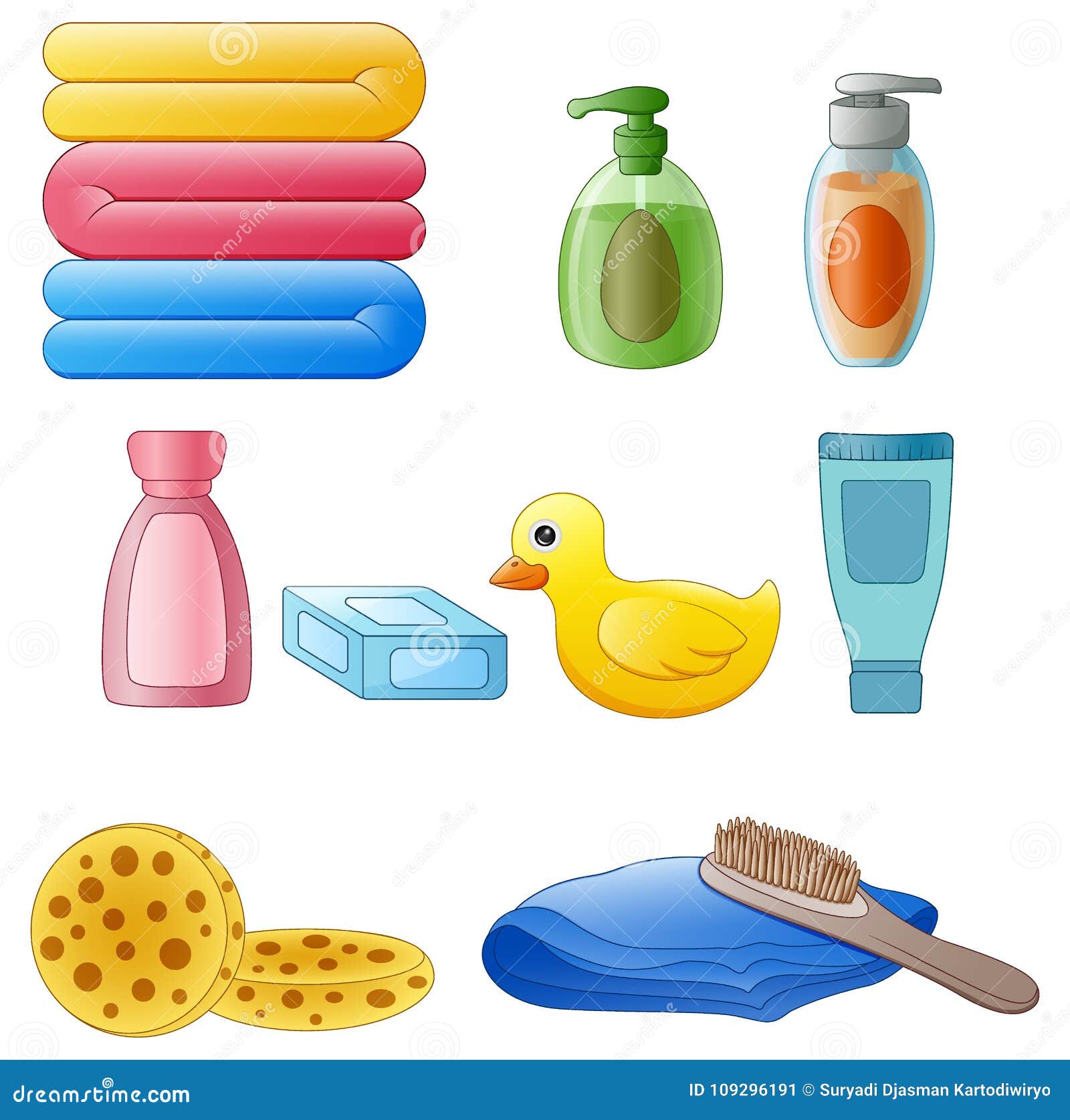Set of Toiletries in the Bathroom on White Background Stock Vector ...