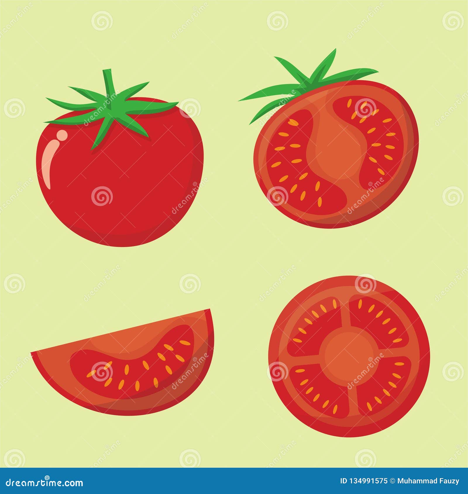 Set of Tomato Vector on Isolated Background Stock Vector - Illustration ...