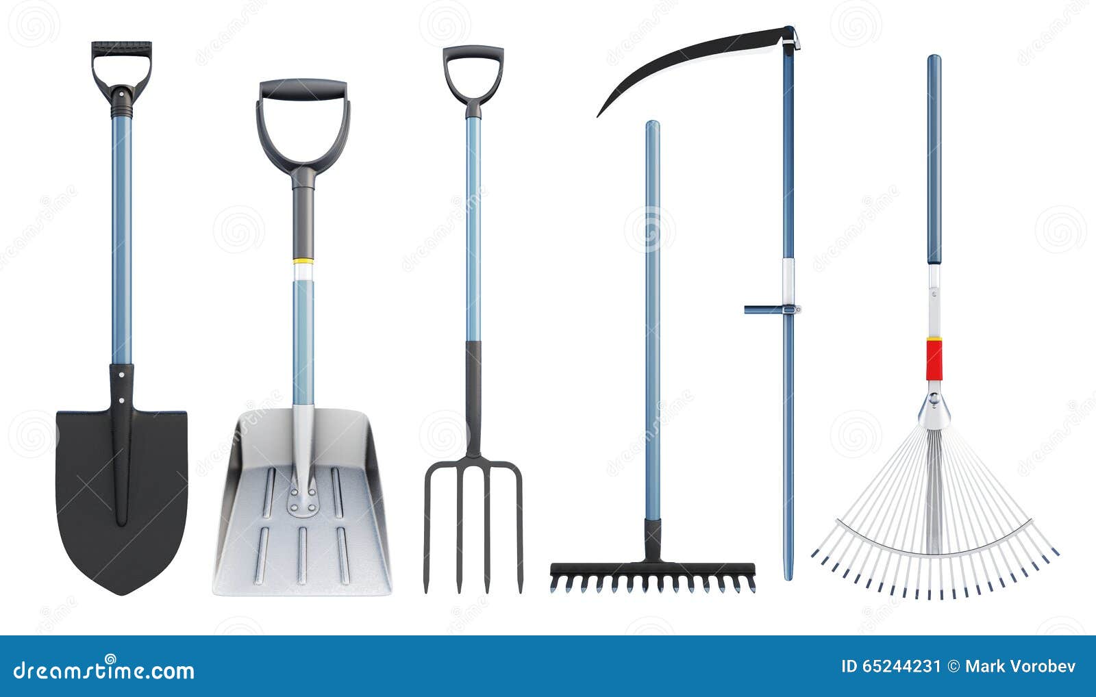 Set of Tools for Agriculture. 3d Rendering. Stock Illustration ...