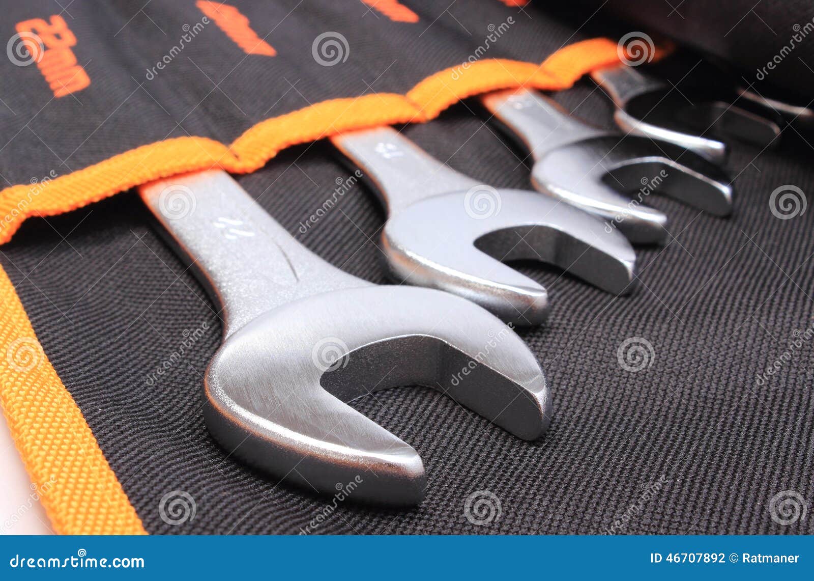 Set of Tools in Black Cover Stock Photo - Image of orange, cover: 46707892