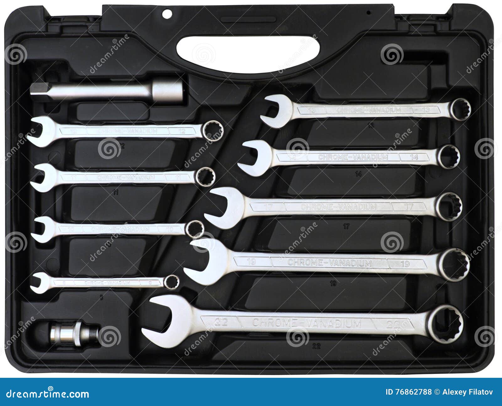 Set of Tools in Box Isolated on White Stock Photo - Image of tools ...