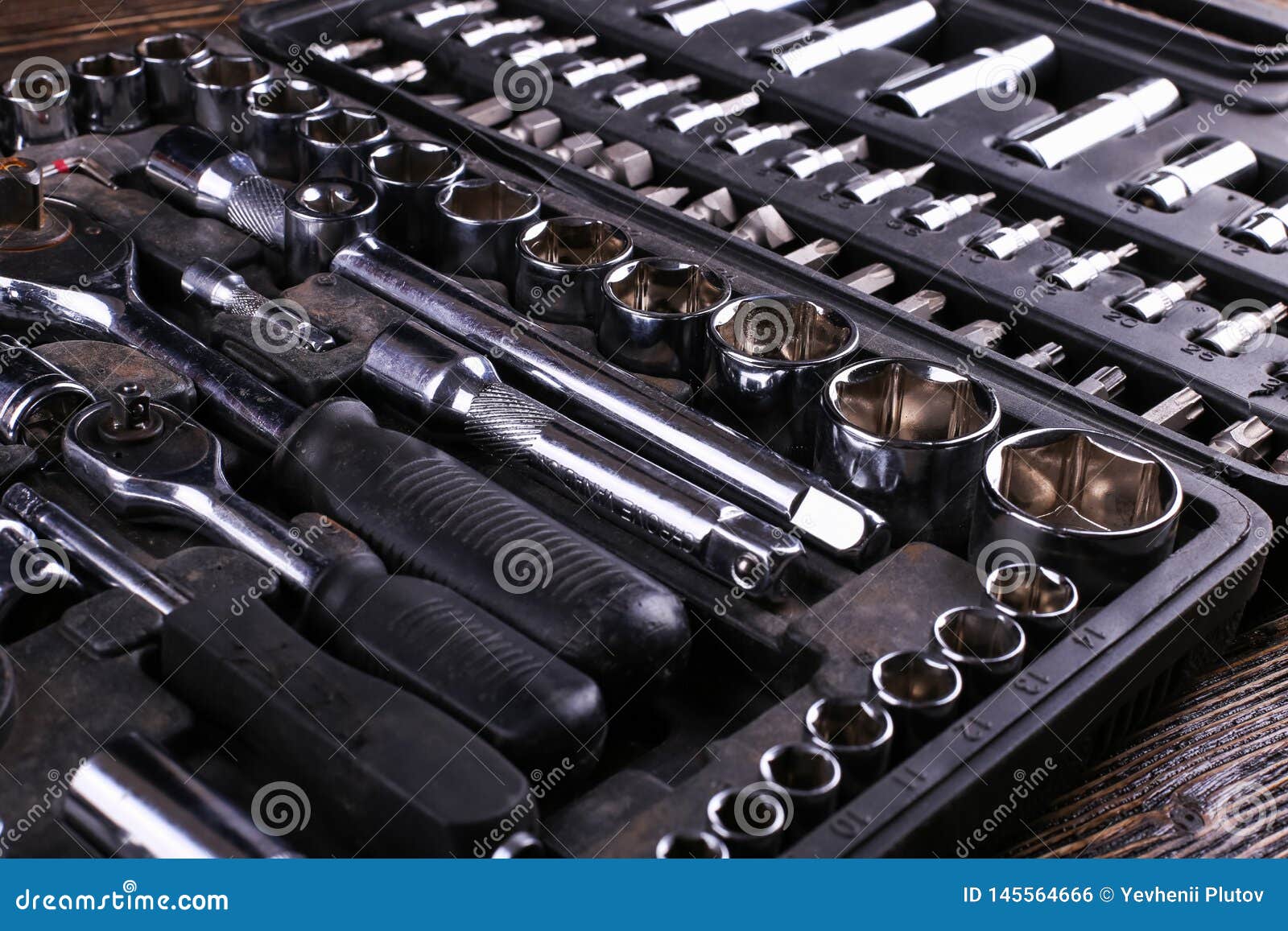 A Set of Tools in the Box, Organized Workspace Stock Photo - Image of ...