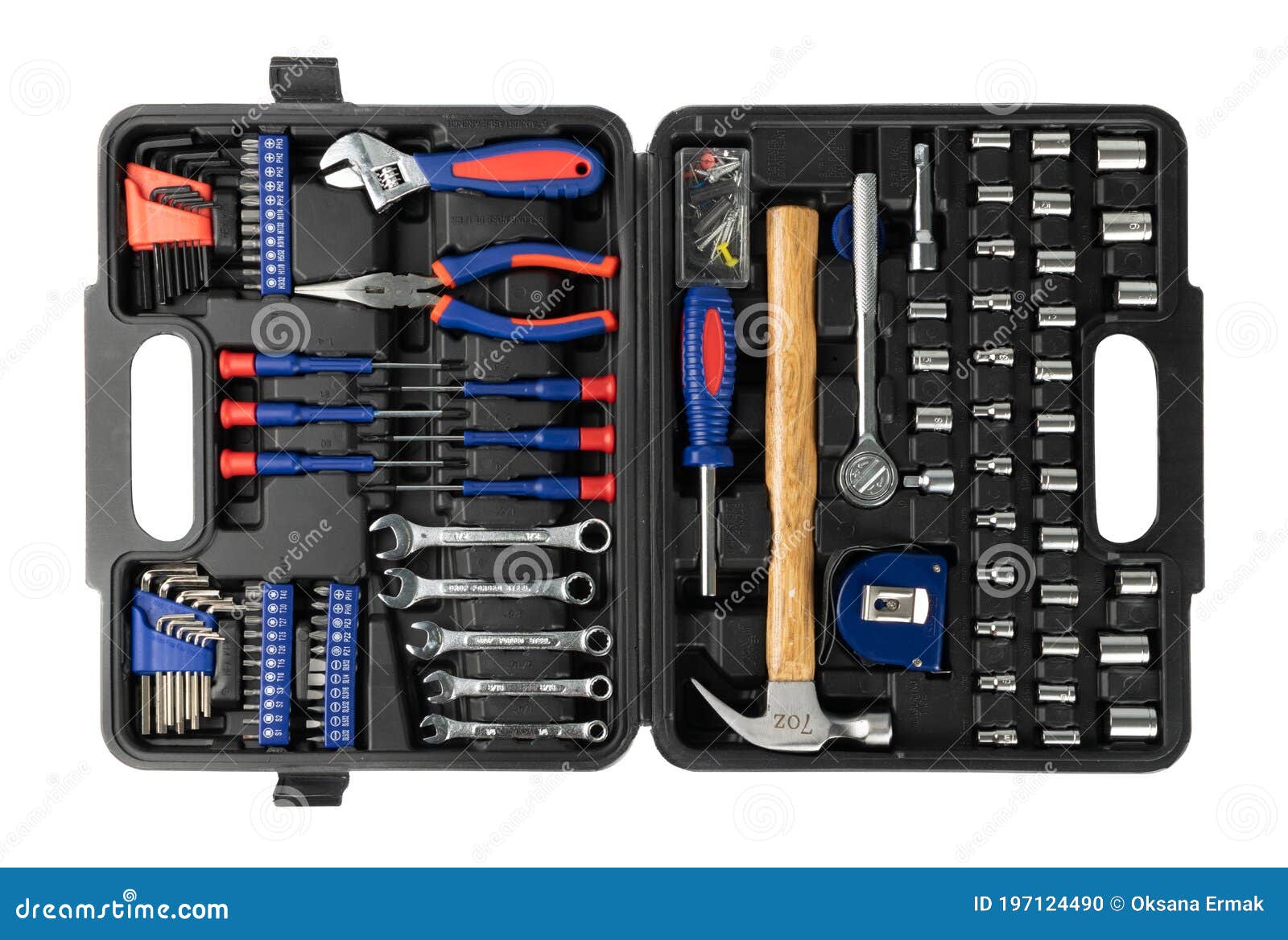 Set of Tools in the Case, Suitcase or Tool Kit Stock Photo - Image of ...