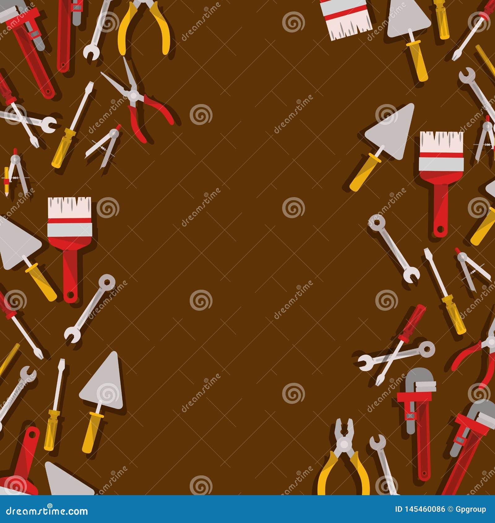 Set of Tools Construction Frame Stock Vector - Illustration of sign ...