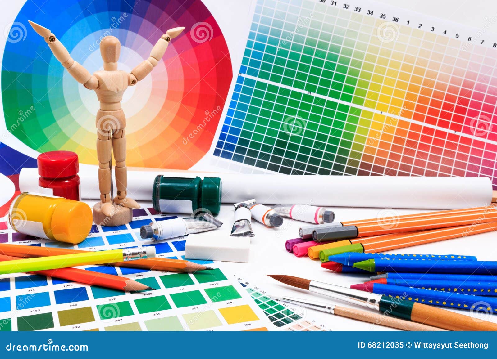 A Set of Tools for Creative Art Work with Abstract Colored Palette ...