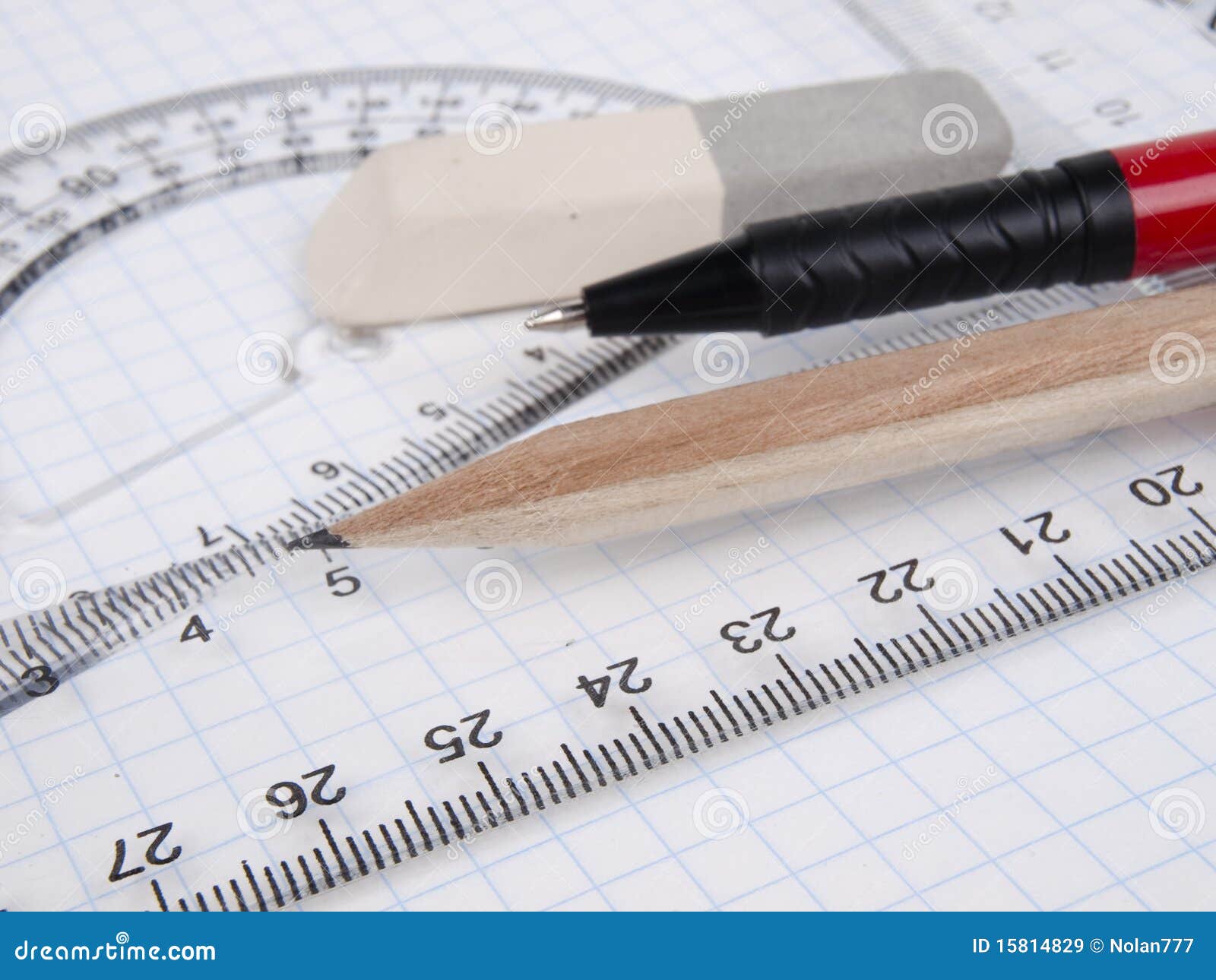 Set of tools for drawing stock image. Image of lined - 15814829