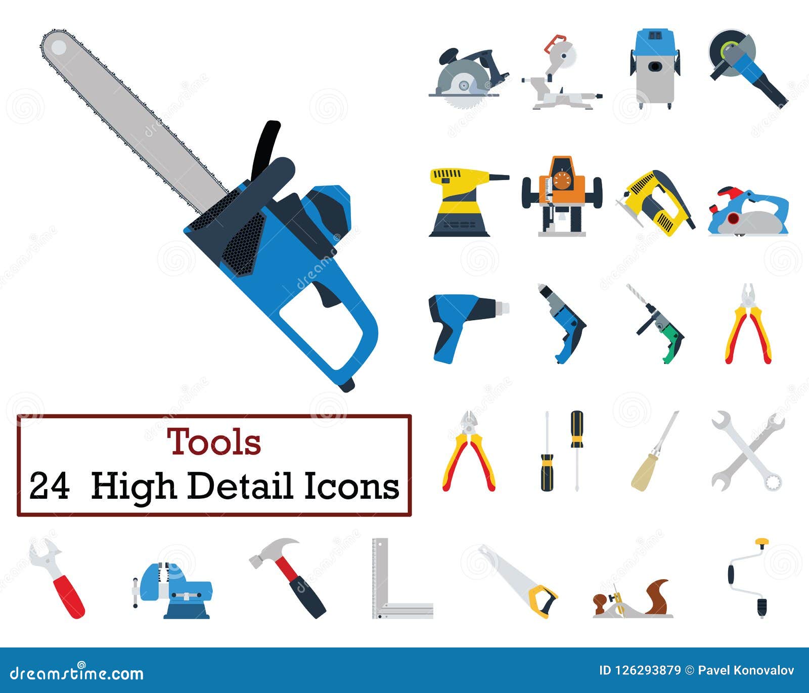 Set of 24 Tools Icons stock vector. Illustration of instrument - 126293879