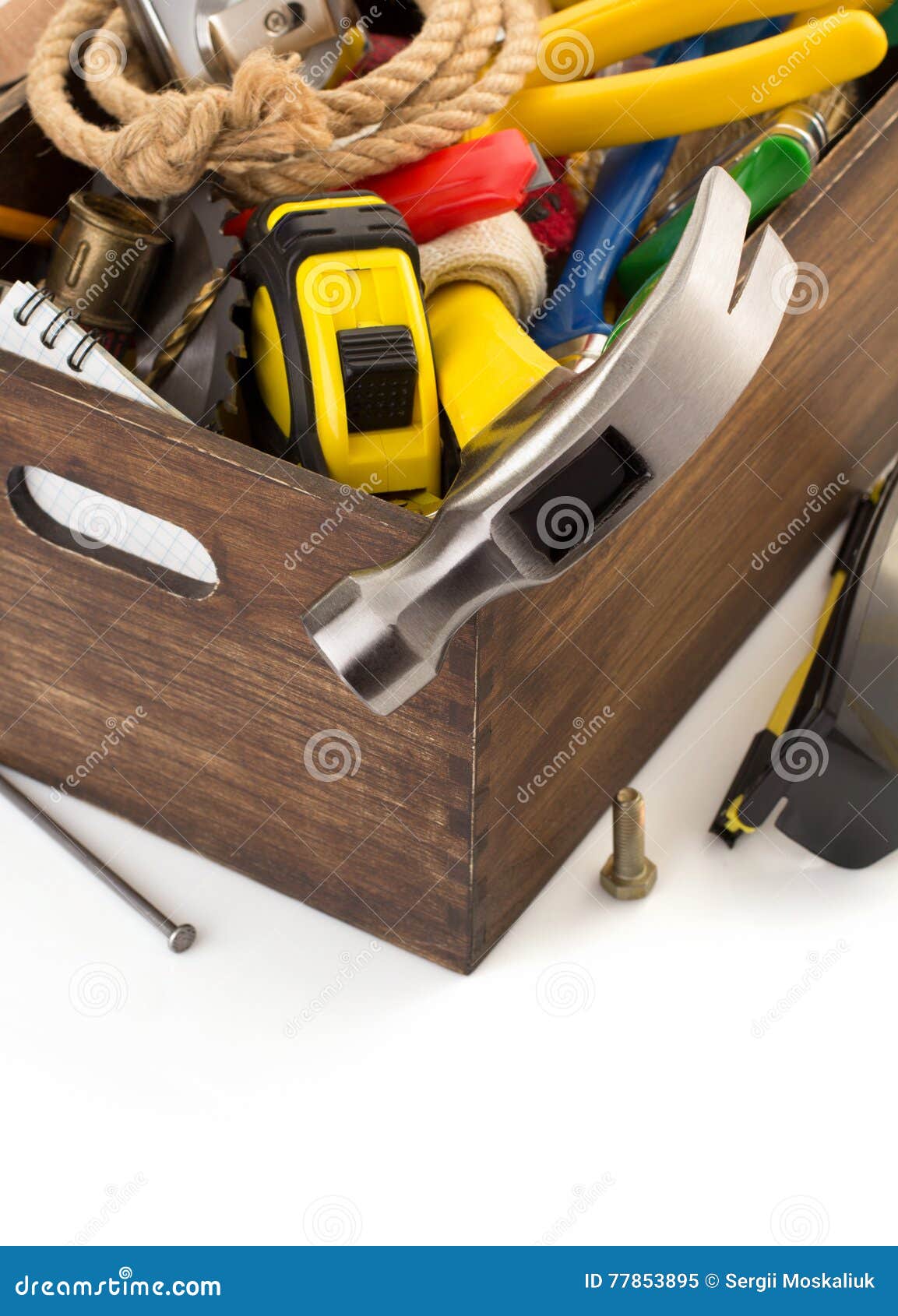 Set of Tools and Instruments in Toolbox Stock Image - Image of isolated ...