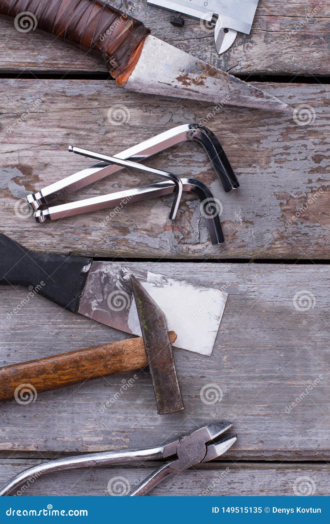 Set of Tools and Instruments, Top View. Stock Image - Image of board ...