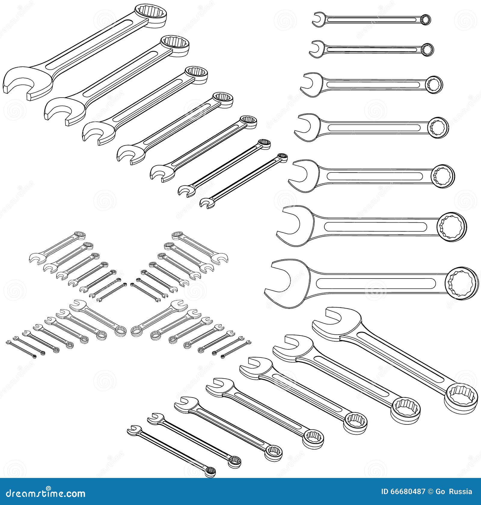 Set Tools Isometric on a White Background Stock Vector - Illustration ...