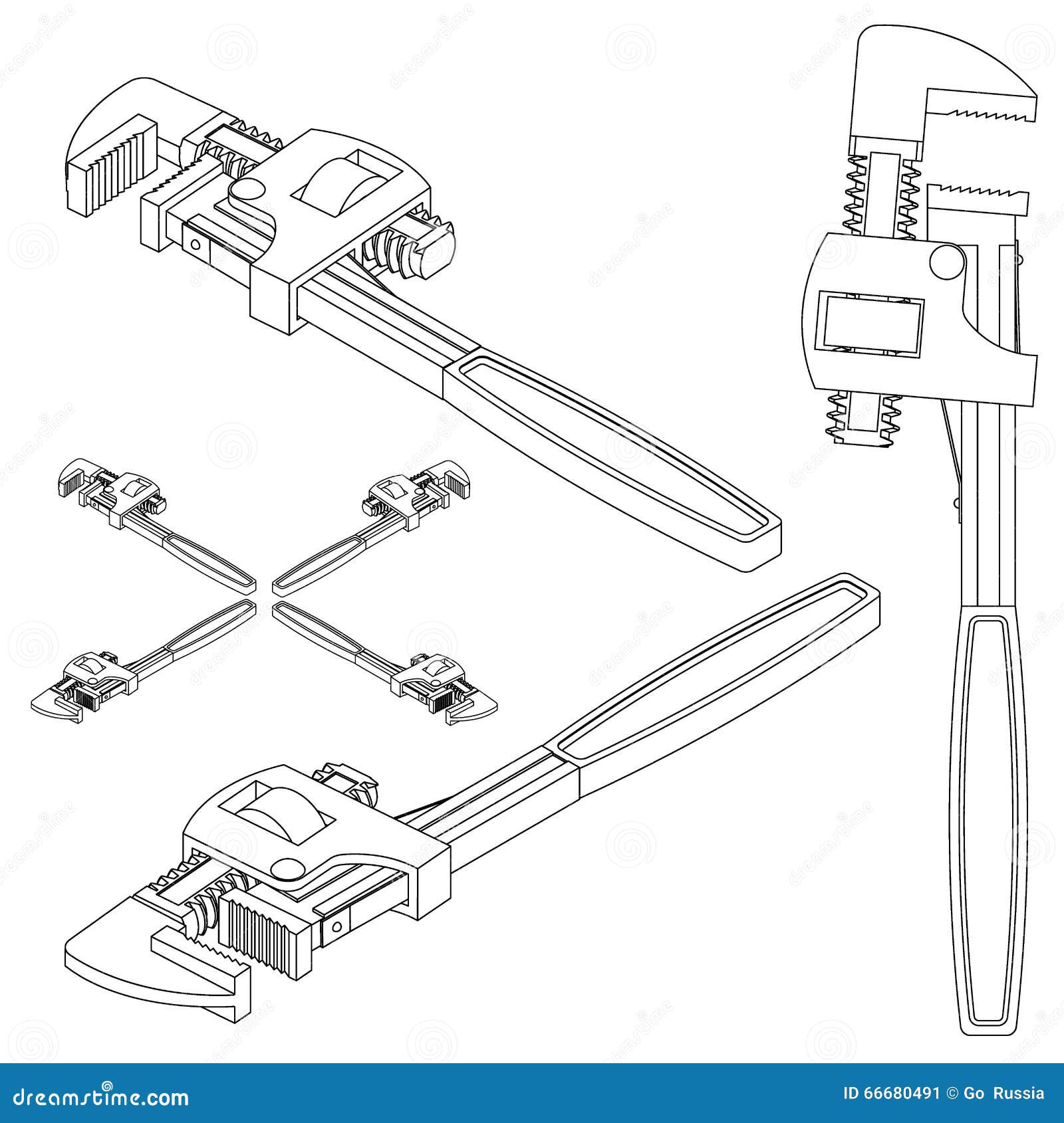 Set Tools Isometric on a White Background Stock Vector - Illustration ...