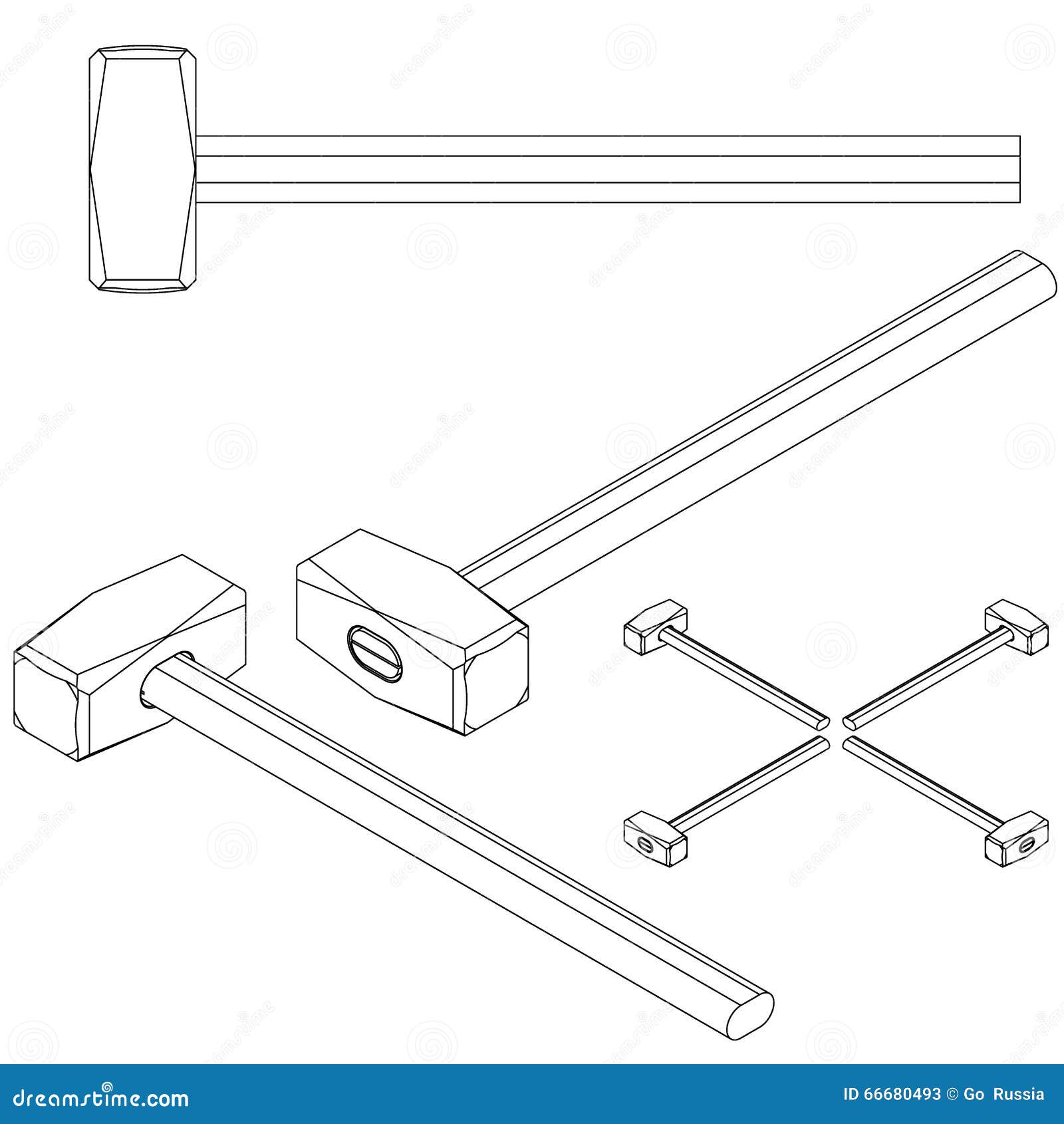 Set Tools Isometric on a White Background Stock Vector - Illustration ...