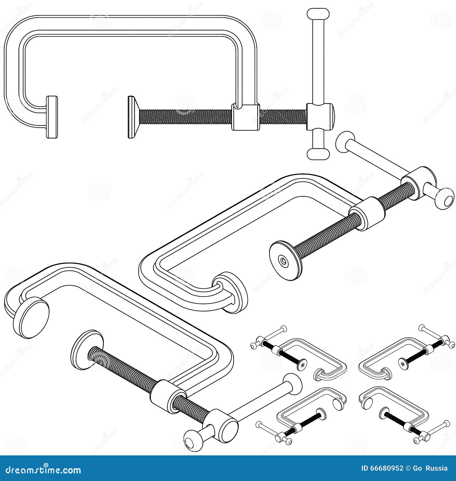 Set Tools Isometric on a White Background Stock Vector - Illustration ...