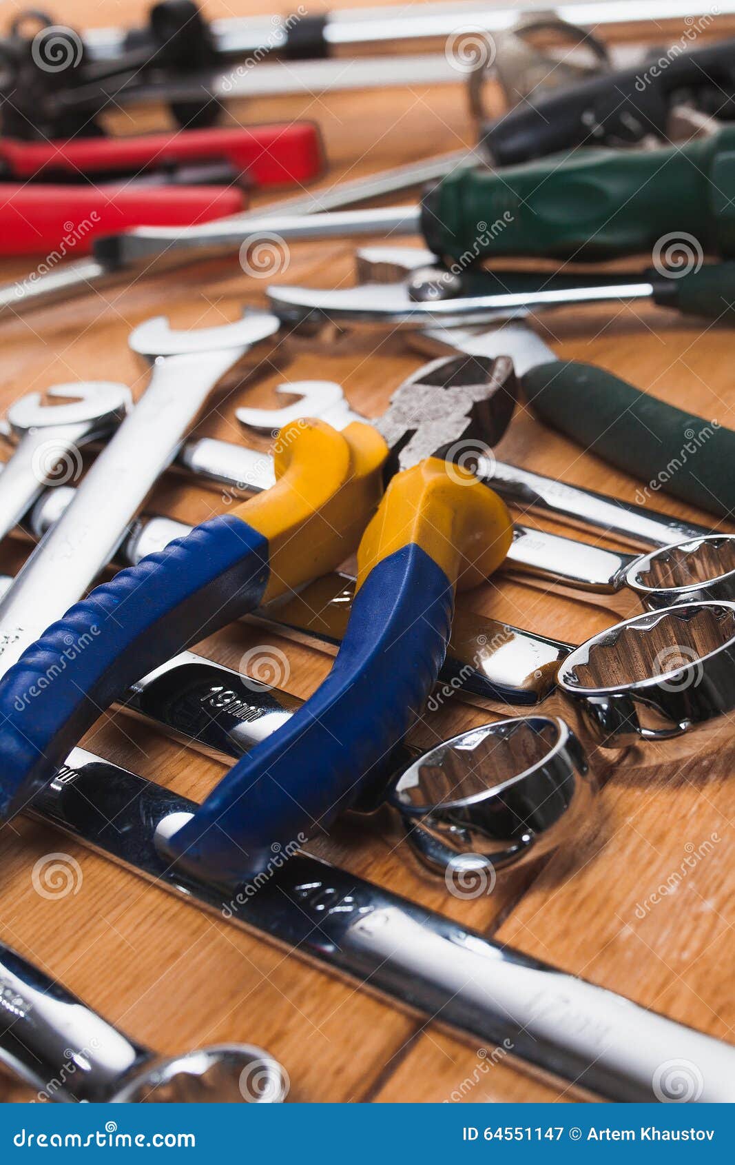 Set of Tools Lying on the Wood Stock Image - Image of handyman, wood ...