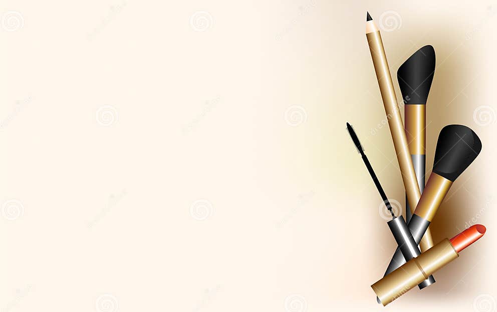 Set of tools for make-up stock vector. Illustration of smear - 21596437