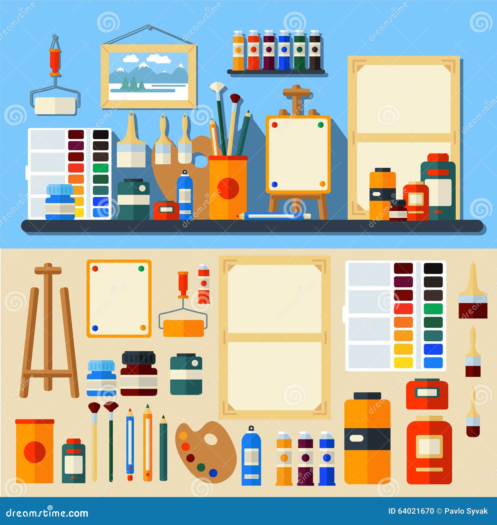 Set of Tools and Materials for Creativity Stock Vector - Illustration ...