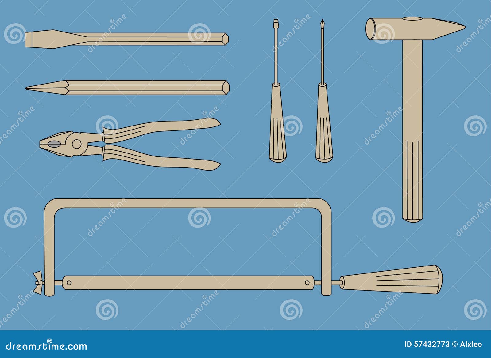 Set tools stock vector. Illustration of tools, bench - 57432773