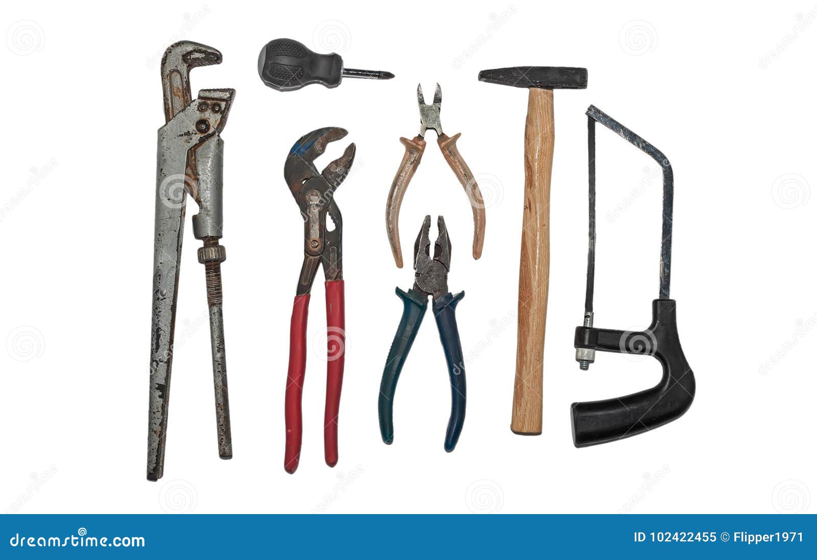 A Set of Tools for Plumbing Stock Image - Image of screwdrivers, wrench ...