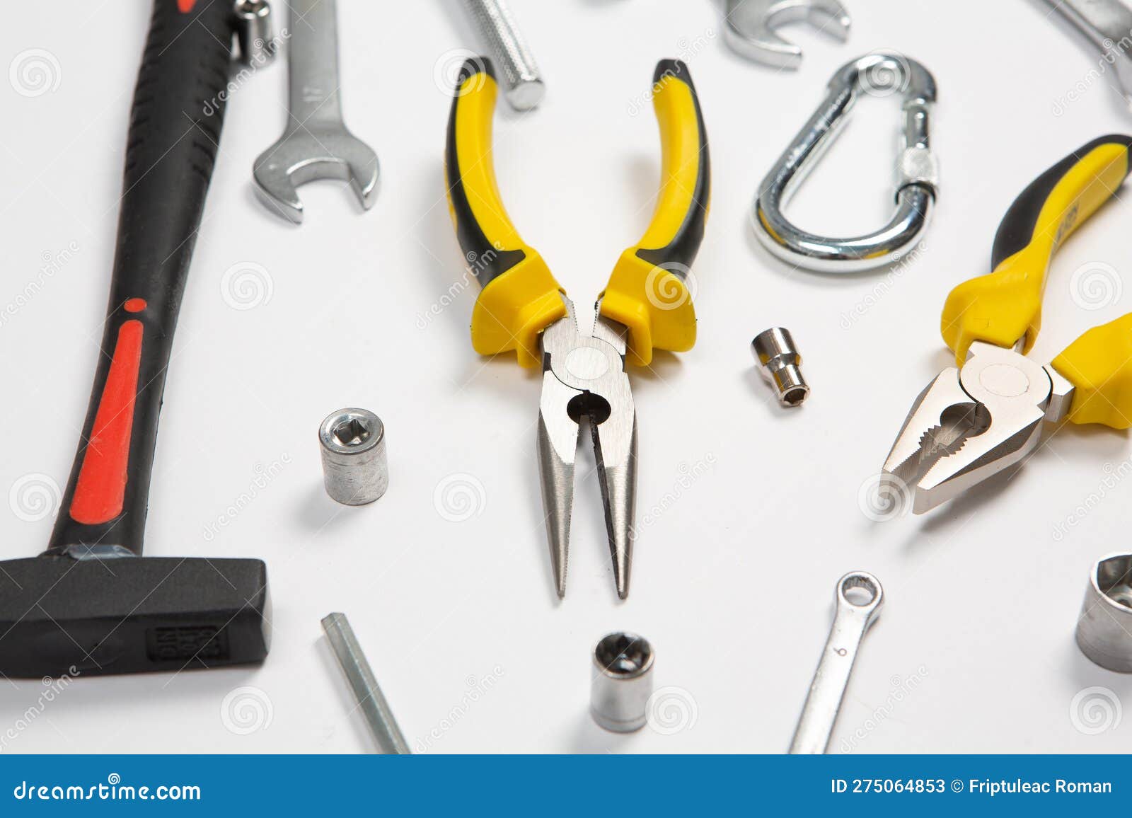 Set of Tools for Repair in a Case on a White Background. Assorted Work ...