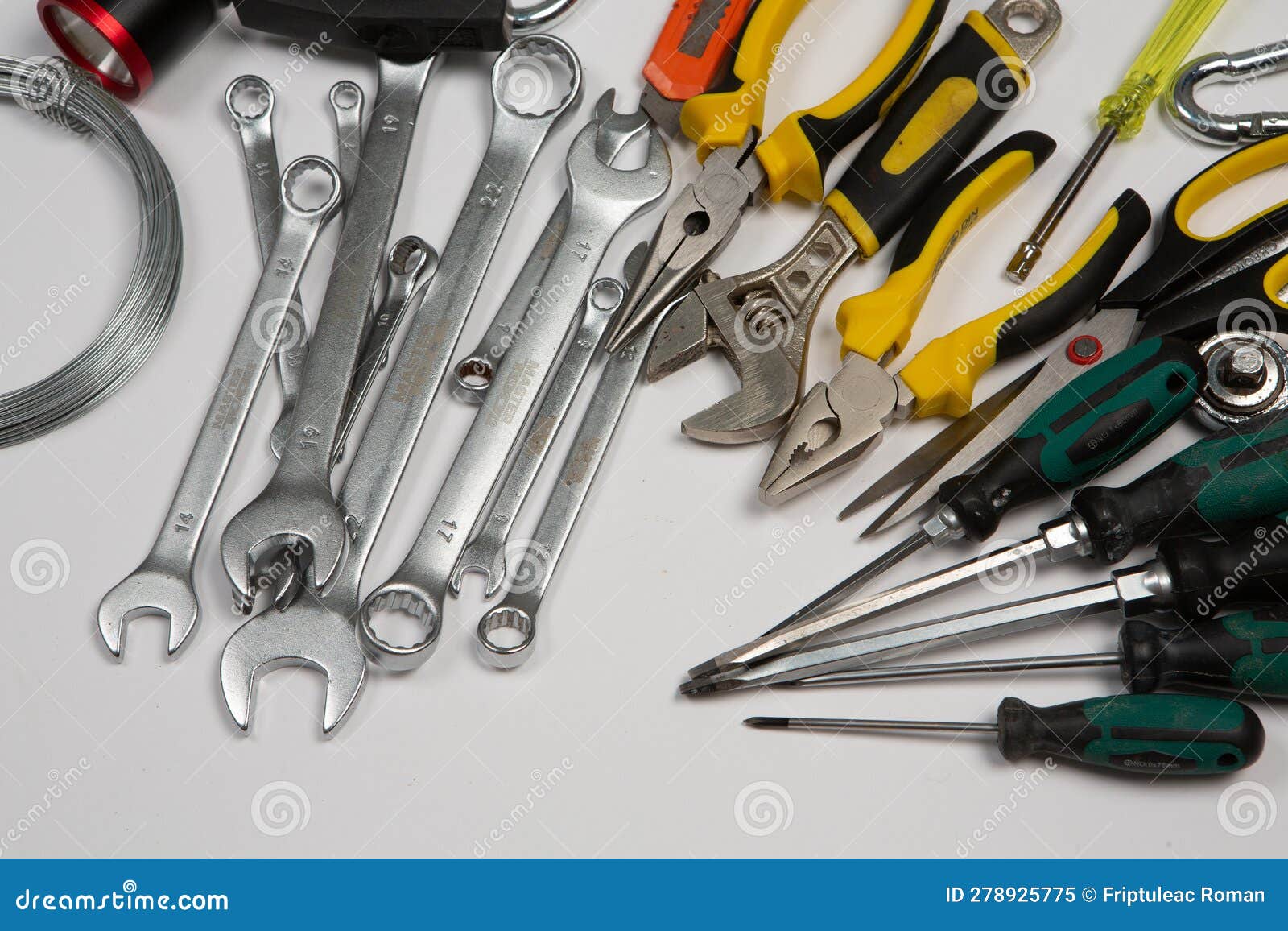 Set of Tools for Repair in a Case on a White Background. Assorted Work ...