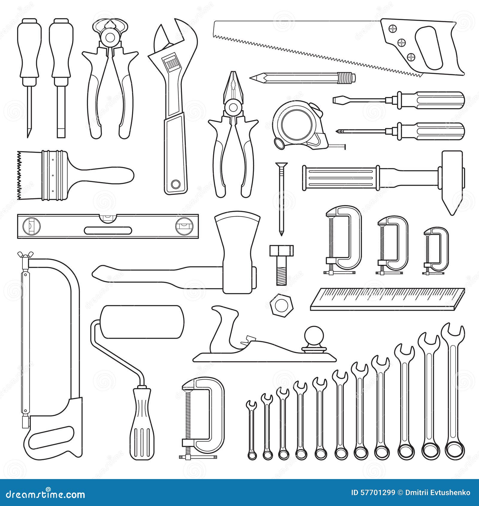Set tools for repair stock illustration. Illustration of cushion - 57701299
