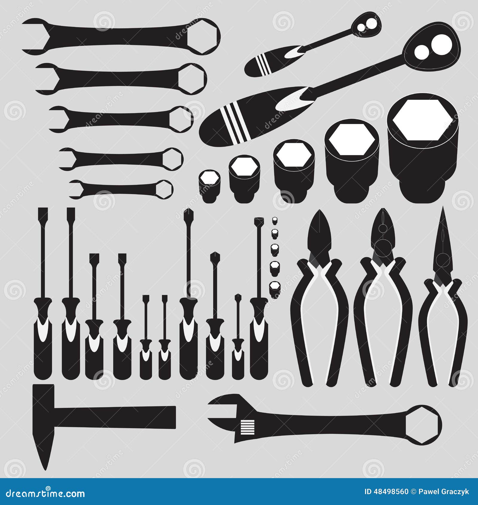 Set of tools stock vector. Illustration of symbol, toolbox - 48498560