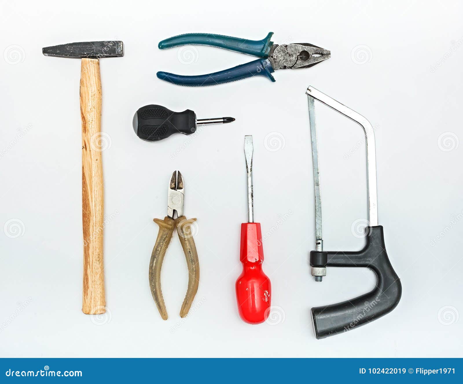 A Set of Tools on a White Background Stock Image - Image of locksmith ...