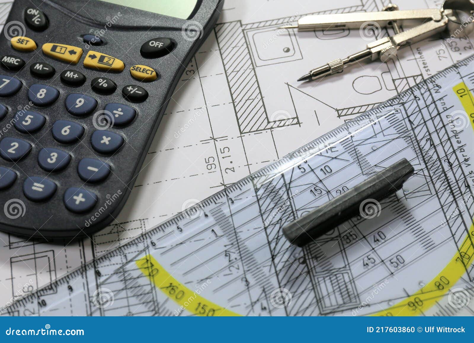 Set of Tools on Wood Background Stock Photo - Image of planning, house ...