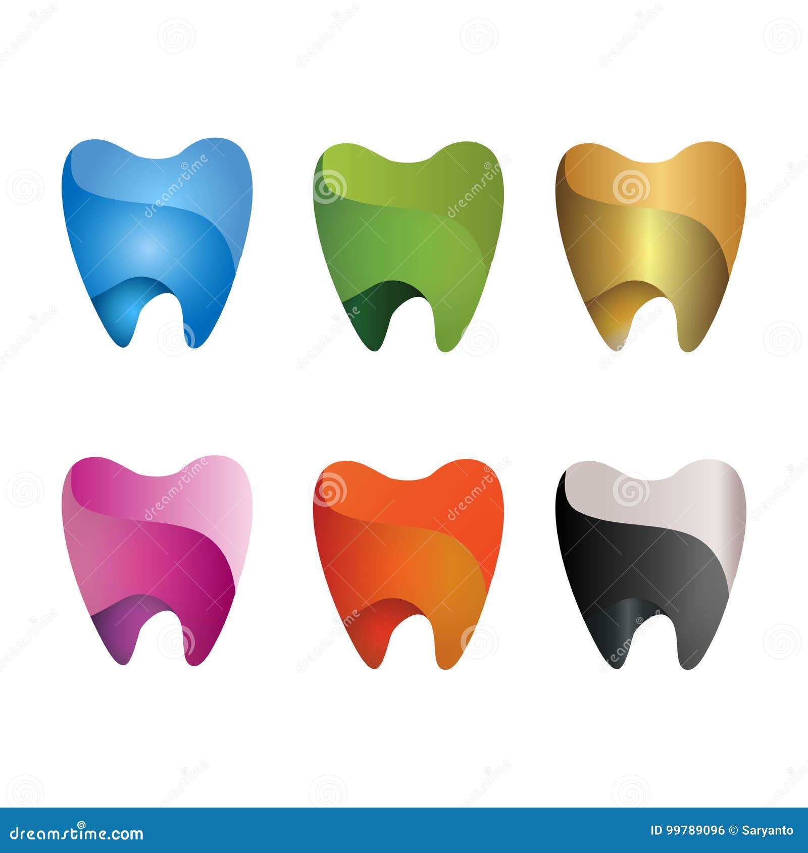 Set of tooth icon stock vector. Illustration of dent - 99789096