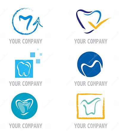 Set of Tooth Icons and Elements for Logo Design Stock Vector ...