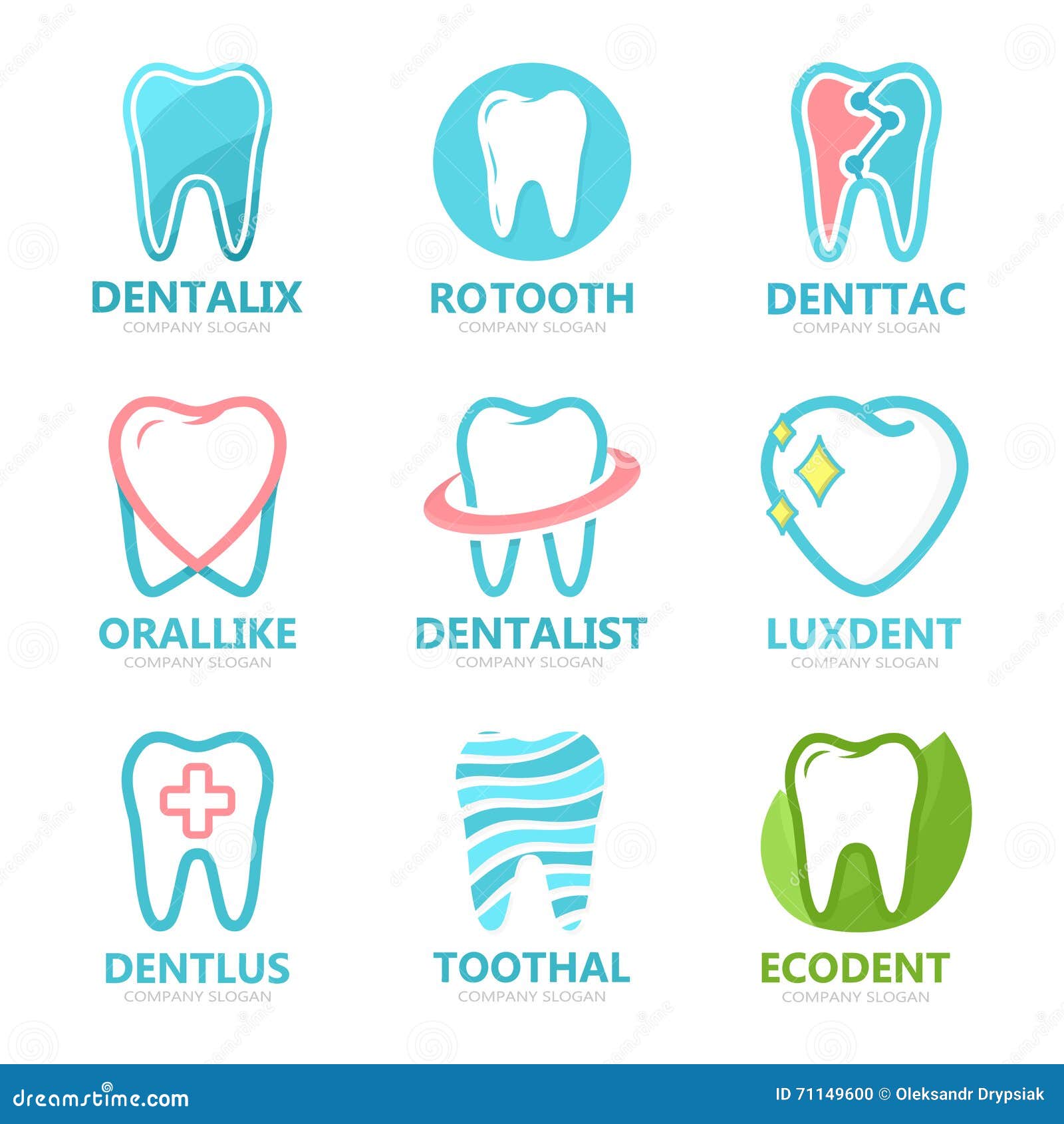Set of Tooth Logo Design Template. Stock Vector - Illustration of ...