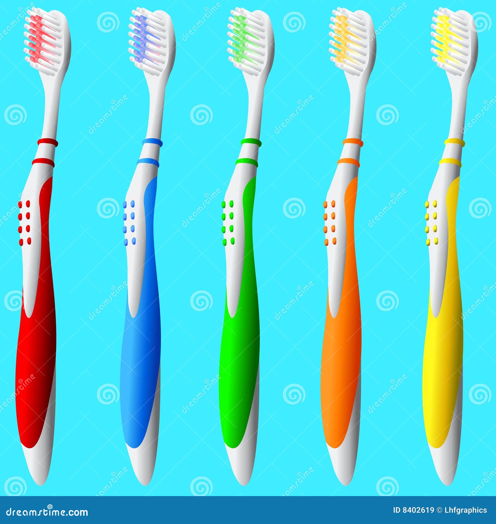 Set of Toothbrushes stock vector. Illustration of medicos - 8402619