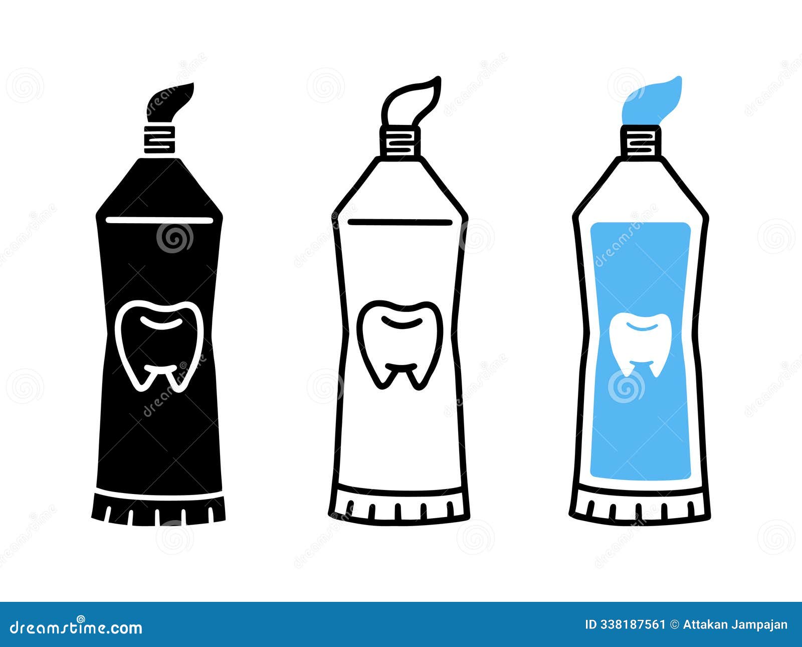 Set of Toothpaste Cartoon Doodle, Vector, Illustration. Stock Vector ...