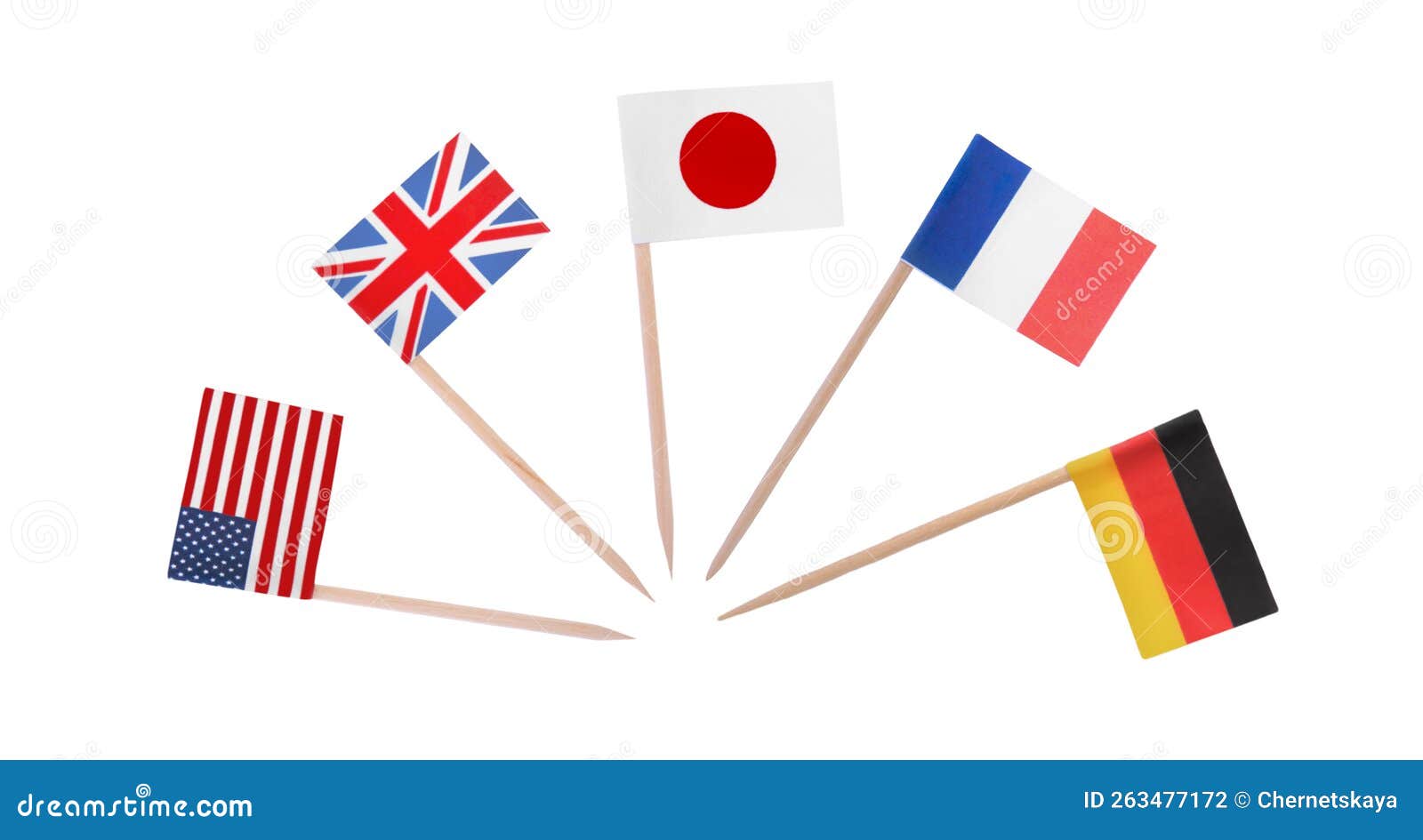 Set of Toothpicks with Flags of Different Countries on White Background ...