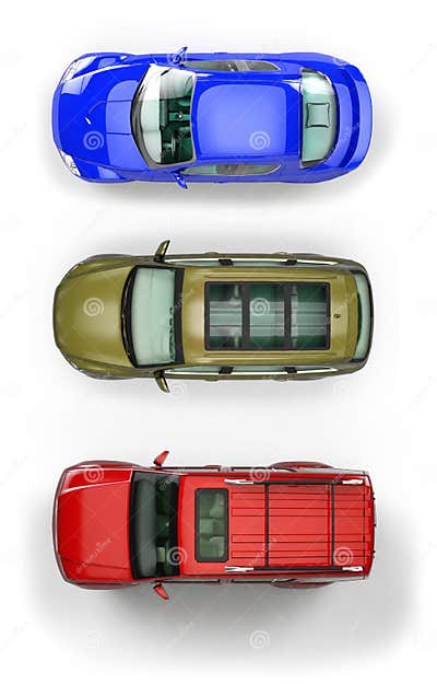 Set of top-view cars stock illustration. Illustration of design - 10632029