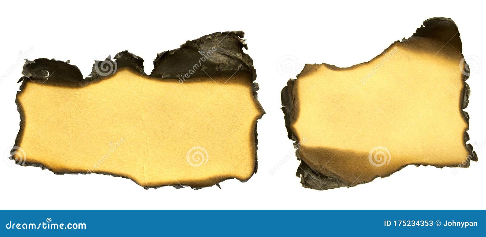Set of Torn and Burned Paper Stock Image - Image of grunge, document ...