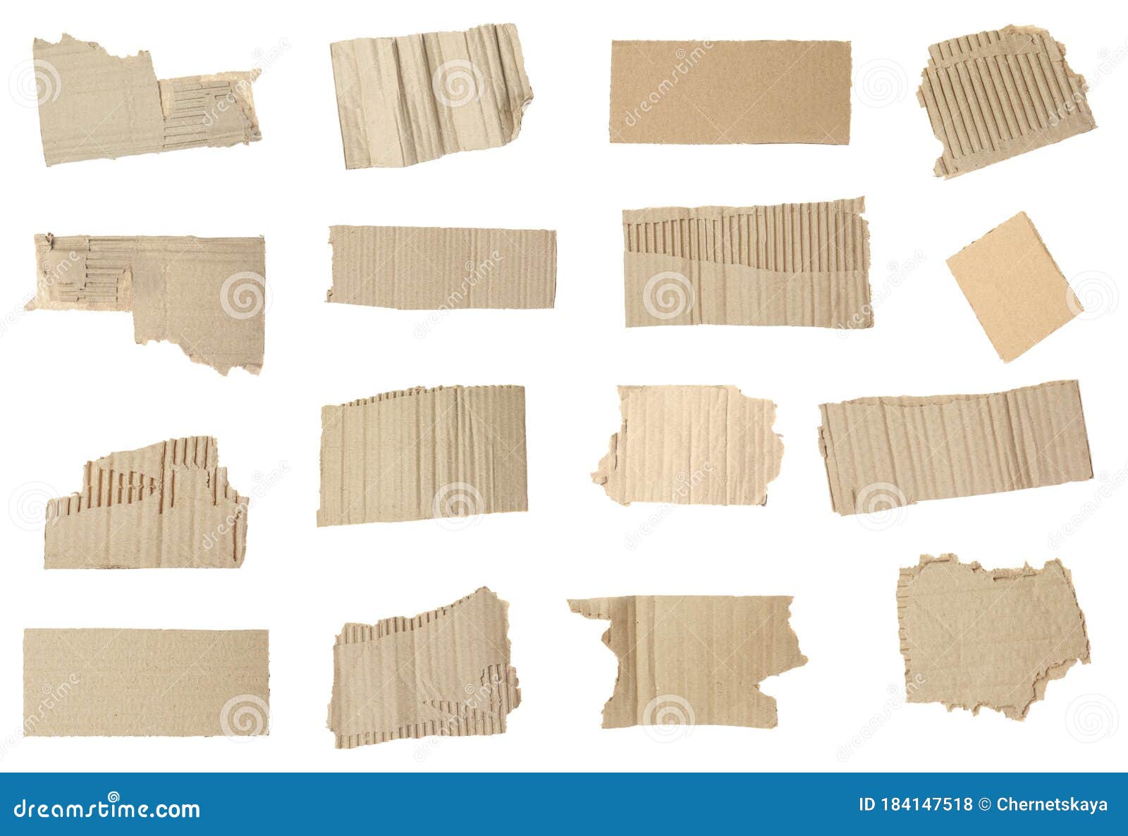 Set of Torn Cardboard Pieces on Background Stock Photo - Image of ...
